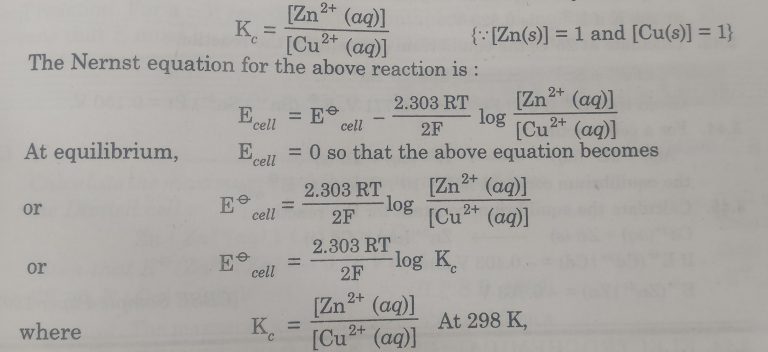 Nernst Equation - Chemistry, Class 12, Electro Chemistry